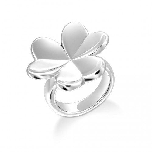 BRAN84-16 Leaf Clover Silver Ring