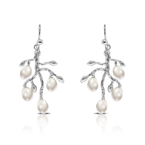 BRAR14 Anting Mutiara Perak Pendulum