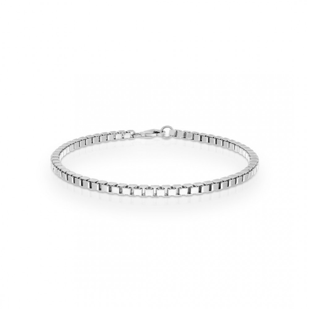 JSPU40 Cube Chain Silver Bracelet